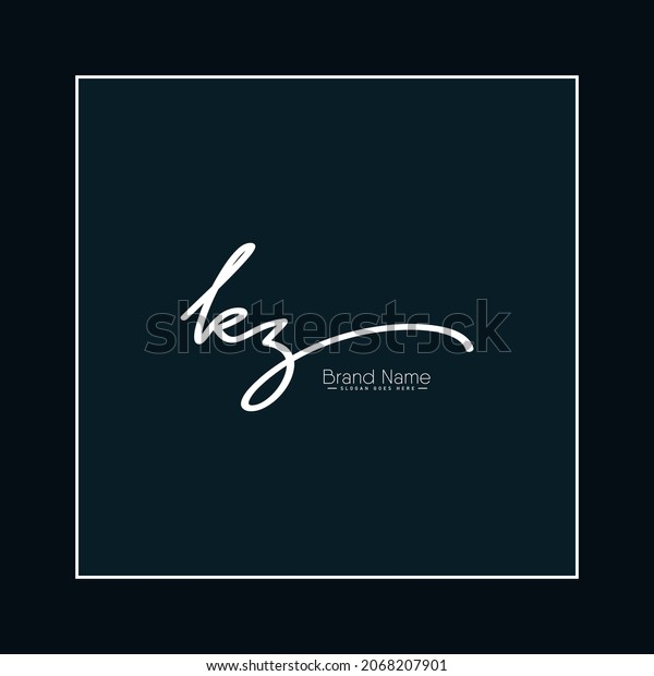 Initial Letter Kz Logo Handwritten Signature Stock Vector (Royalty Free ...