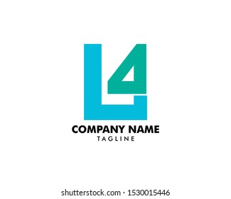 Initial Letter L4 Logo Template Design Stock Vector (Royalty Free ...