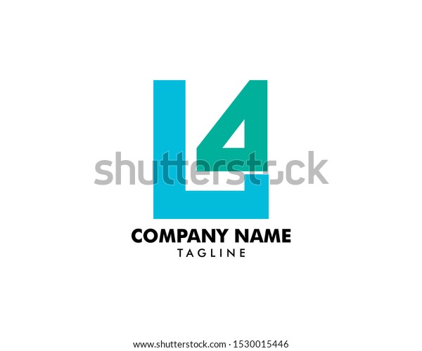 Initial Letter L4 Logo Template Design Stock Vector (Royalty Free ...