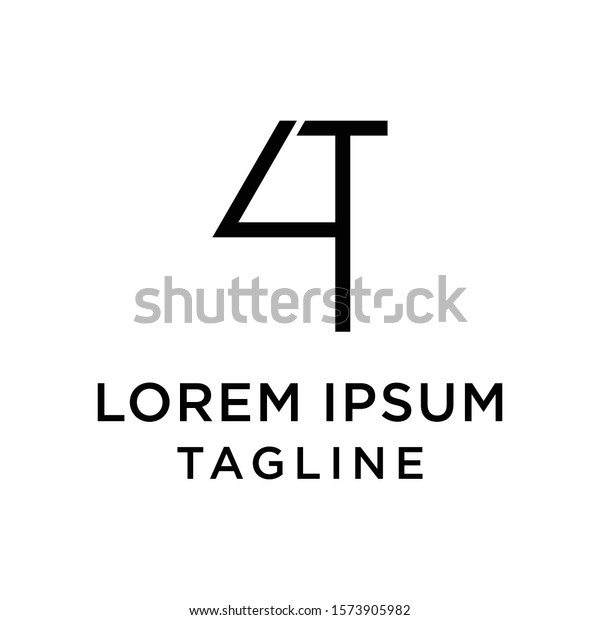 Initial Letter Logo 4t T4 Logo Stock Vector (Royalty Free) 1573905982 ...
