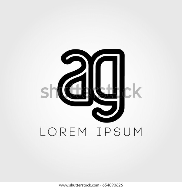 Initial Letter Logo Ag Outline Lowercase Stock Vector (Royalty Free ...