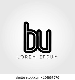 Initial Letter Logo Bu Outline Lowercase Stock Vector (Royalty Free ...