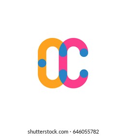 Initial Letter Logo Cc Overlapping Round Stock Vector (Royalty Free ...