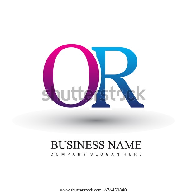 Initial Letter Logo Colored Red Blue Stock Vector (Royalty Free ...