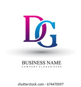 Initial Letter Logo Dg Colored Red Stock Vector (Royalty Free) 674470597