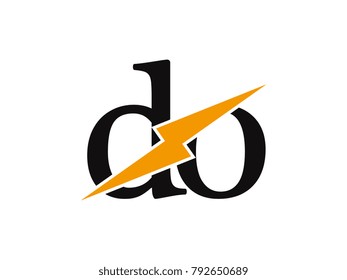 Initial Letter Logo Do Lowercase Thunder Stock Vector (Royalty Free ...