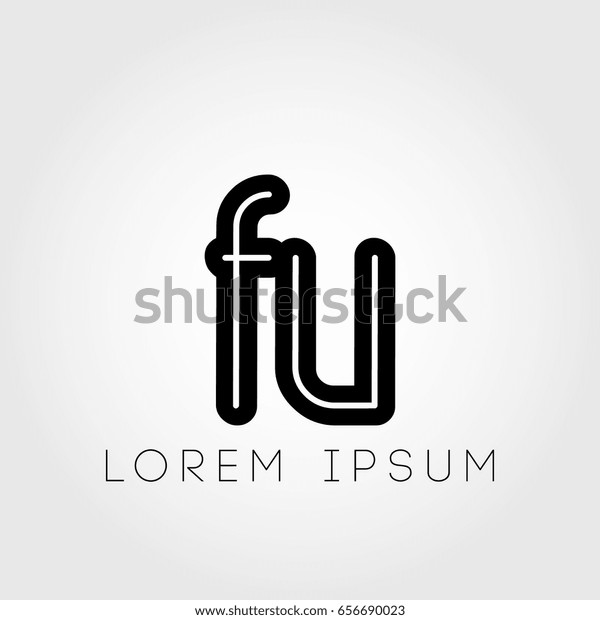 Initial Letter Logo Fu Outline Lowercase Stock Vector (Royalty Free) 656690023