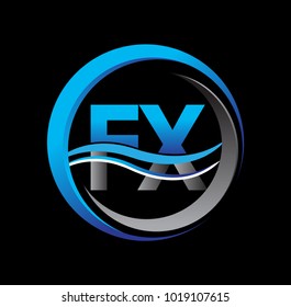 Initial Letter Logo Fx Company Name Stock Vector (Royalty Free ...