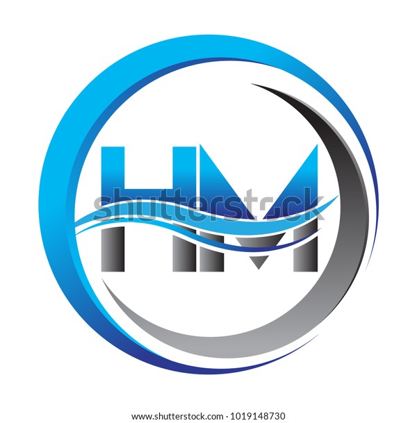 Vector de stock (libre de regalías) sobre Initial Letter Logo Hm ...
