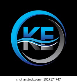 Initial Letter Logo Ke Company Name Stock Vector (Royalty Free ...