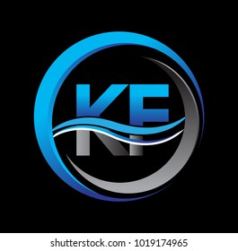 Initial Letter Logo Kf Company Name Stock Vector (Royalty Free ...