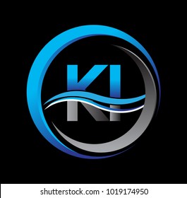 Initial Letter Logo Ki Company Name Stock Vector (Royalty Free ...