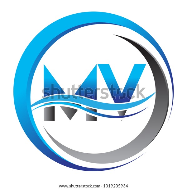 Initial Letter Logo Mv Company Name Stock Vector (Royalty Free) 1019205934