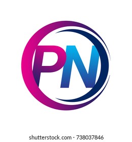 Initial Letter Logo Pn Company Name Stock Vector (Royalty Free ...
