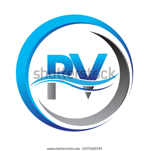 Initial Letter Logo Pv Company Name Stock Vector (Royalty Free ...