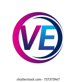 Initial Letter Ve Logotype Company Name 스톡 벡터(로열티 프리) 713452402 ...