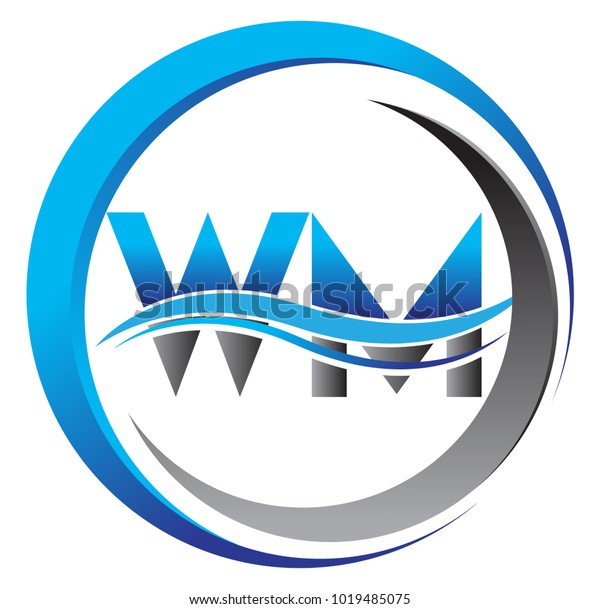 Initial Letter Logo Wm Company Name Stock Vector (Royalty Free ...