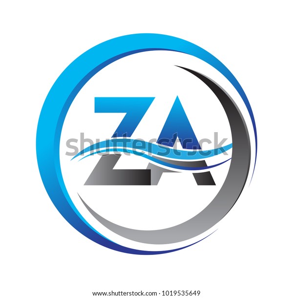 Initial Letter Logo Za Company Name Stock Vector (Royalty Free ...