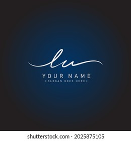 Initial Letter Lu Logo Handwritten Signature Stock Vector (Royalty Free ...