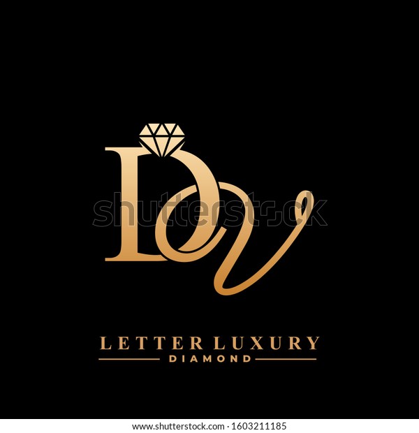 Initial Letter Luxury Dv Diamond Diamond Stock Vector (Royalty Free ...