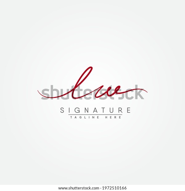 Initial Letter Lw Logo Handwritten Signature Stock Vector (Royalty Free ...