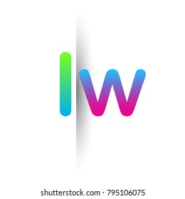 Initial Letter Lw Lowercase Logo Green Stock Vector (Royalty Free ...