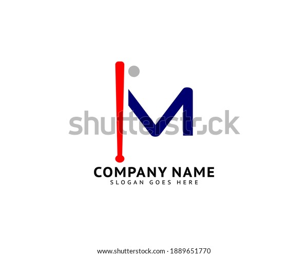 Initial Letter M Baseball Logo Template Stock Vector (Royalty Free ...