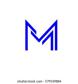Initial Letter M Blue Color Logo Stock Vector (Royalty Free) 579539884 ...