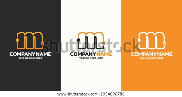 Initial Letter M Food Logo Design Stock Vector (Royalty Free ...