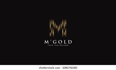 Initial Letter M Gold Logo Design Stock Vector (Royalty Free ...