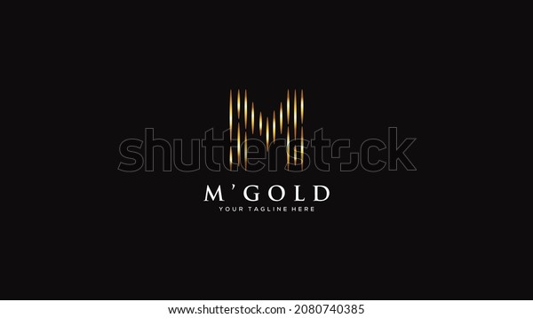 Initial Letter M Gold Logo Design Stock Vector (Royalty Free ...