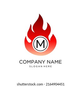 Initial Letter M Logo Design Fire Stock Vector (Royalty Free ...