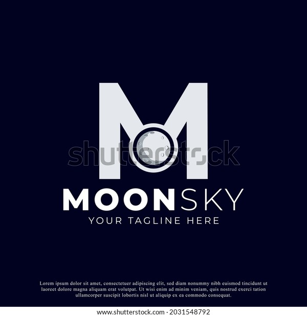 Initial Letter M Moon Logo Design Stock Vector (Royalty Free ...