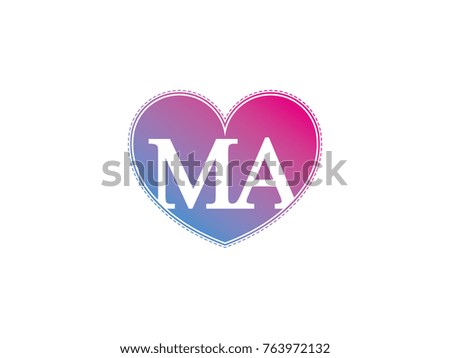 Initial Letter MA Heart Symbol Logo庫存向量圖 (免版稅) 763972132 - Shutterstock