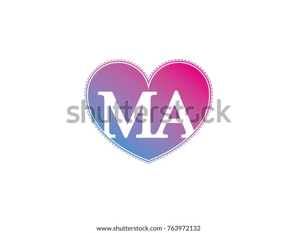 Initial Letter Ma Heart Symbol Logo庫存向量圖 (免版稅) 763972132