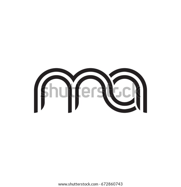 Initial Letter Ma Linked Outline Rounded Stock Vector (Royalty Free ...