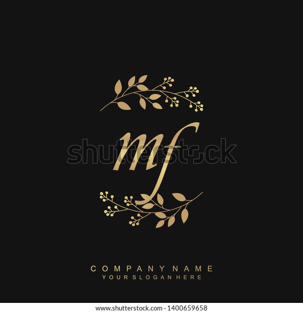 Initial Letter Mf Beautiful Handwriting Logo Stock Vector (Royalty Free ...