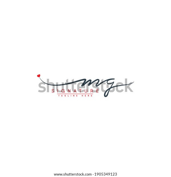 Initial Letter Mg Logo Handwritten Signature Stock Vector (Royalty Free ...