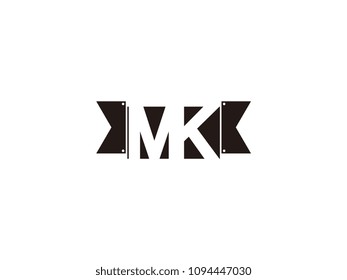 Initial Letter Mk Black Ribbon Logo Stock Vector (Royalty Free ...