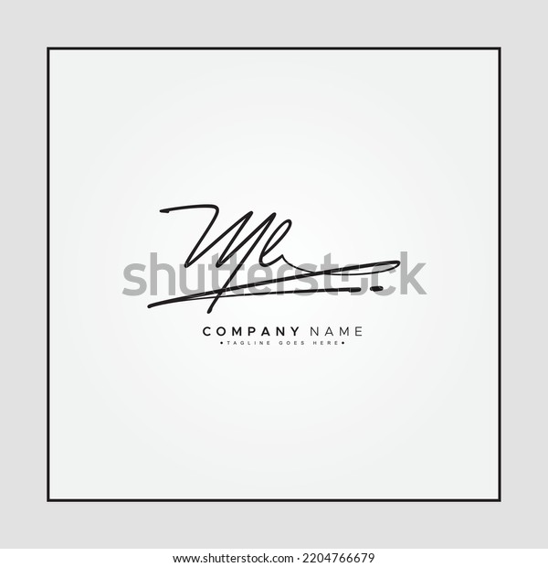 Initial Letter Ml Logo Handwritten Signature Stock Vector (Royalty Free ...