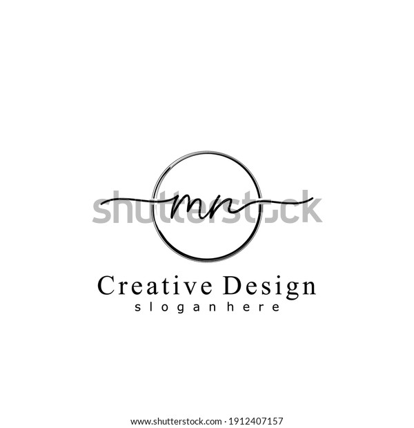 Initial Letter Mn Calligraphy Handwritten Logo Stock Vector (Royalty ...