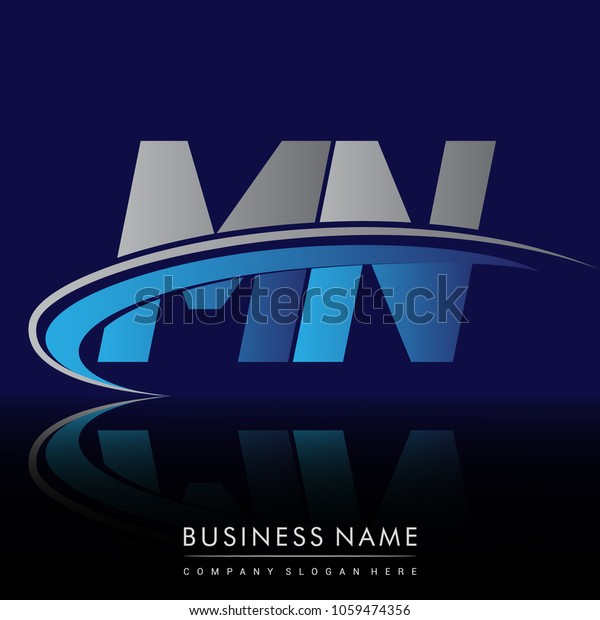Initial Letter Mn Logotype Company Name Stock Vector (Royalty Free ...