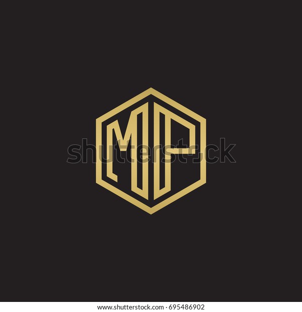 Initial Letter Mp Minimalist Line Art Stock Vector (Royalty Free) 695486902