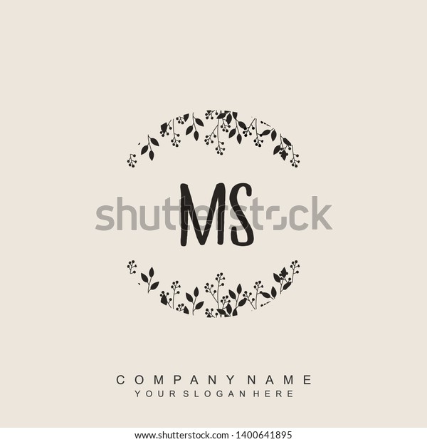 Initial Letter Ms Beautiful Handwriting Logo Stock Vector (Royalty Free ...
