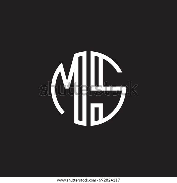 Initial Letter Ms Minimalist Line Art Stock Vector (Royalty Free ...