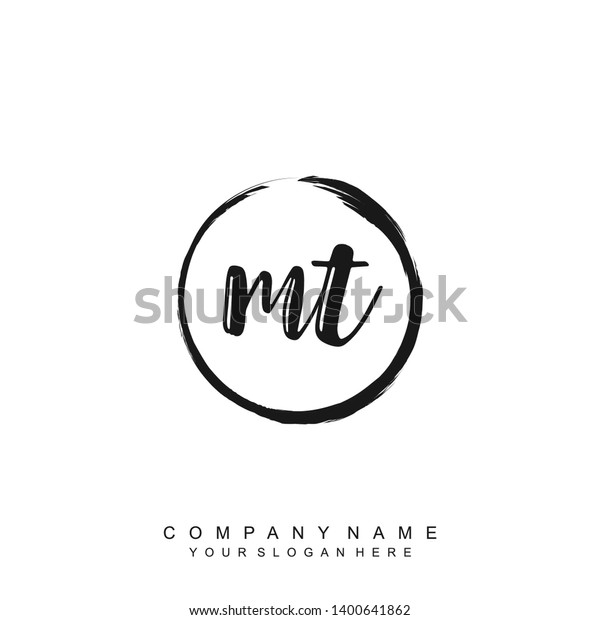 Initial Letter Mt Beautiful Handwriting Logo Stock Vector (Royalty Free ...