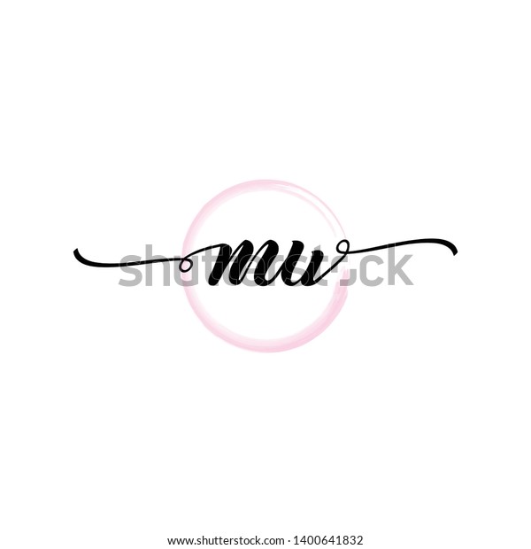 Initial Letter Mu Beautiful Handwriting Logo Stock Vector (Royalty Free ...