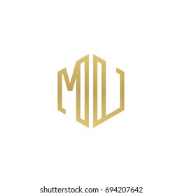 Initial Letter Mu Minimalist Line Art Stock Vector (Royalty Free ...
