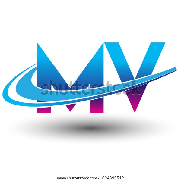 Initial Letter Mv Logotype Company Name Stock Vector (Royalty Free ...
