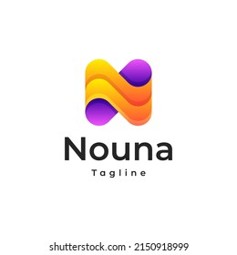 Initial Letter N 3d Logo Gradient Stock Vector (Royalty Free ...